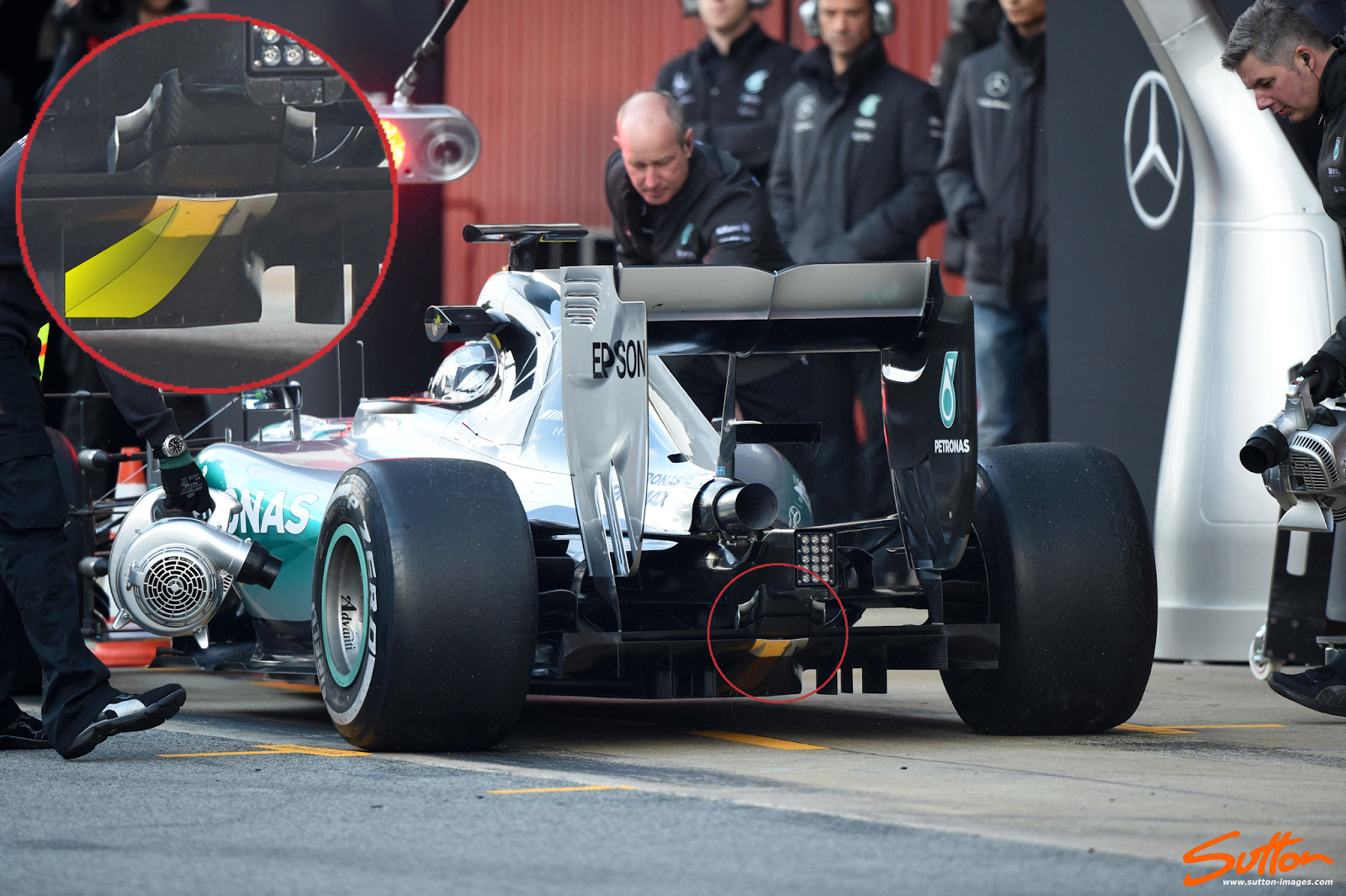 Bite Size Tech: Mercedes W06 new diffuser and Y100 Gurneys - SomersF1 ...