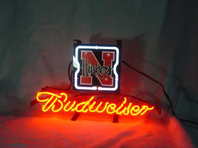 Wiki Neon Sign Blog: NCAA NEBRASKA HUSKERS BUDWEISER BEER BAR NEON ...