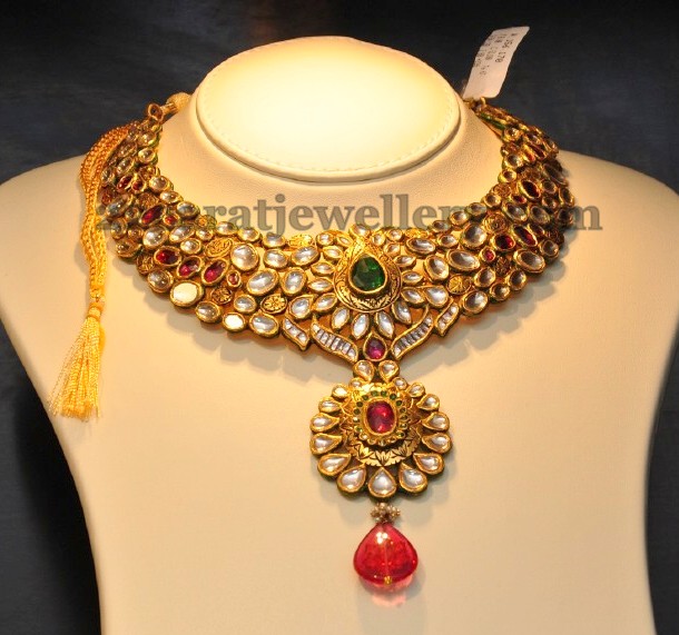 Trendy Gold Kundan Set by JA - Jewellery Designs