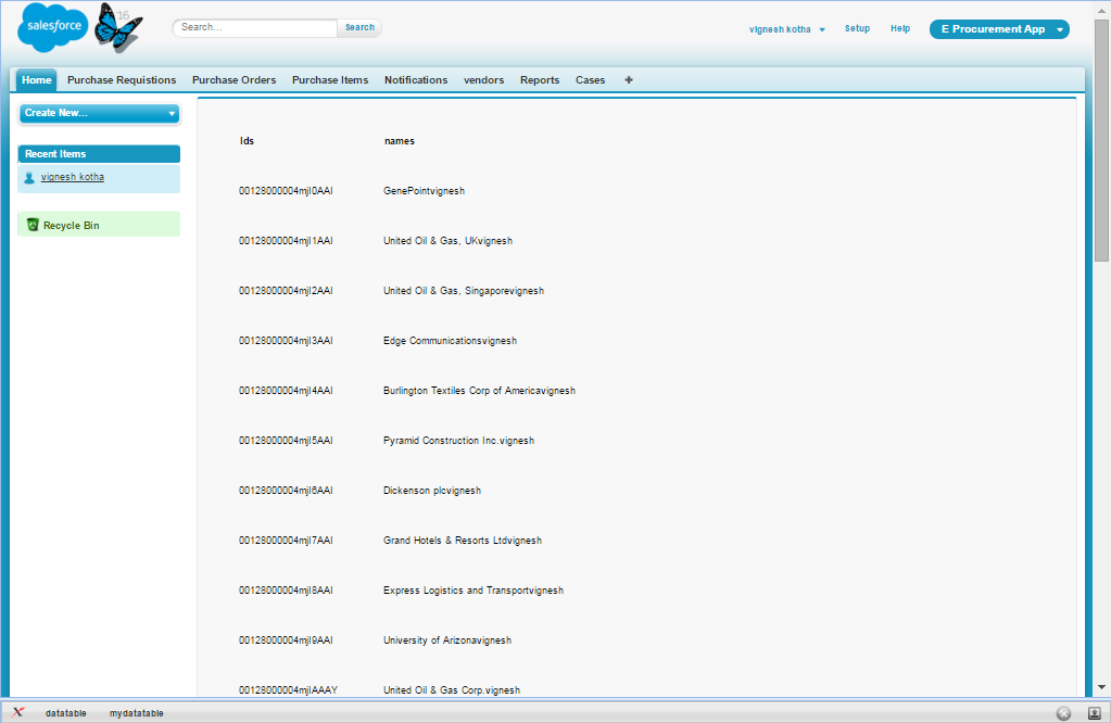 apex:datatable> Datatable in Visualforce