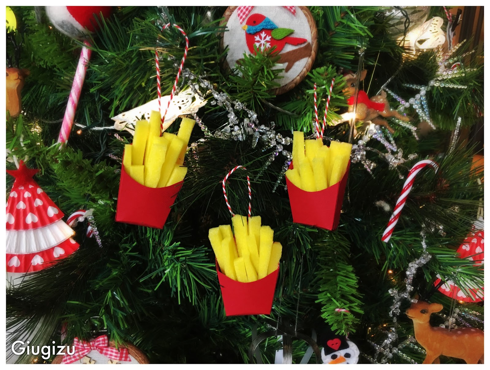 D.I.Y. French Fries Christmas Ornaments - Decorazioni Natalizie a forma ...