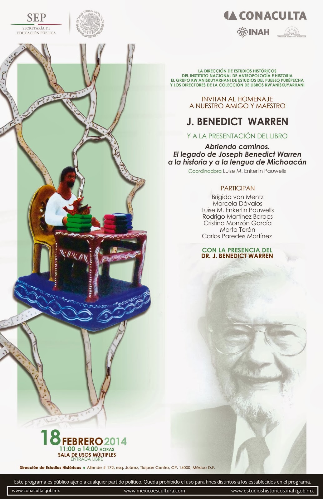 Dirección de Estudios Históricos: Homenaje a Joseph Benedict Warren