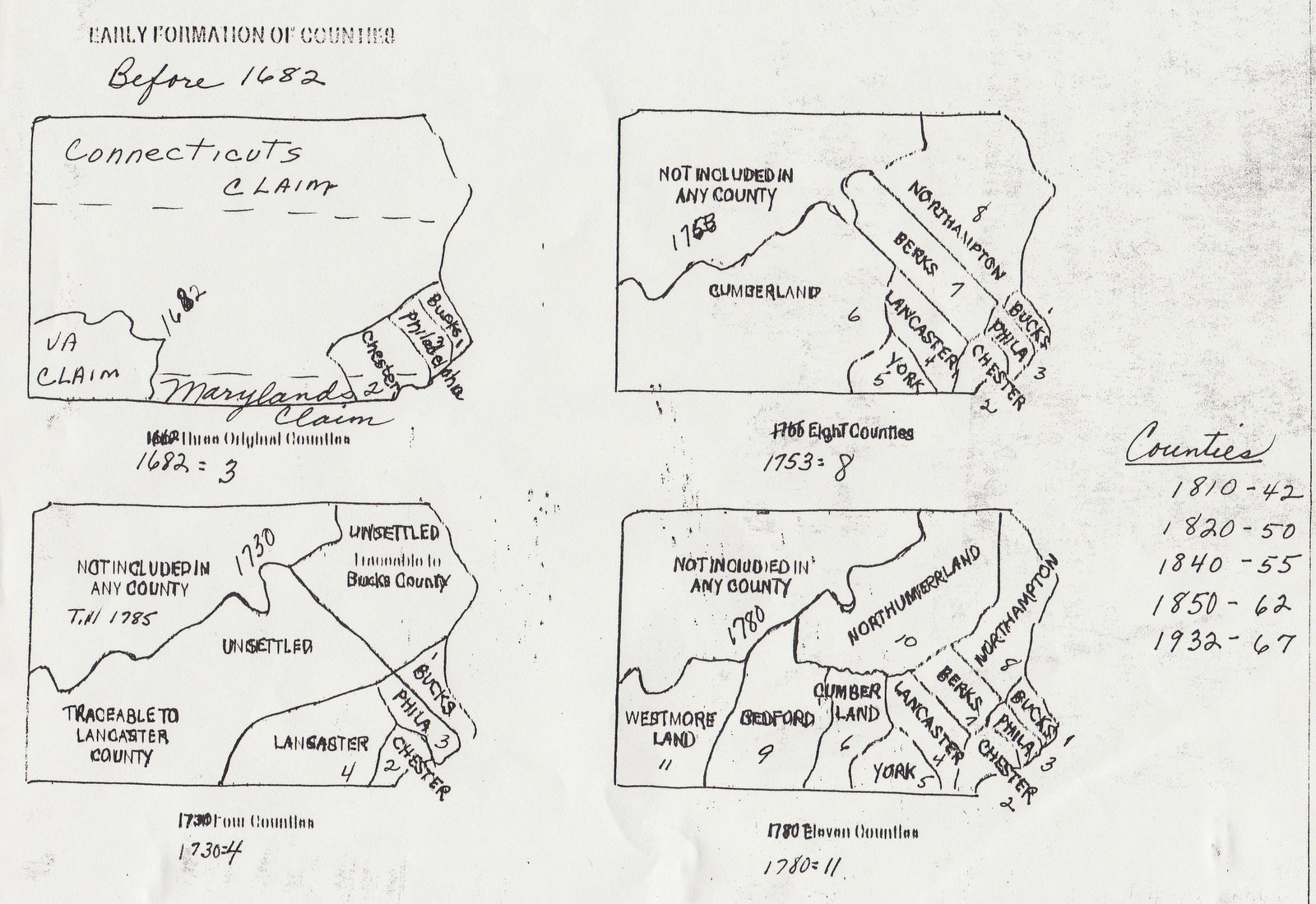 Vintage Johnstown: Early Breakdown of Pa Counties