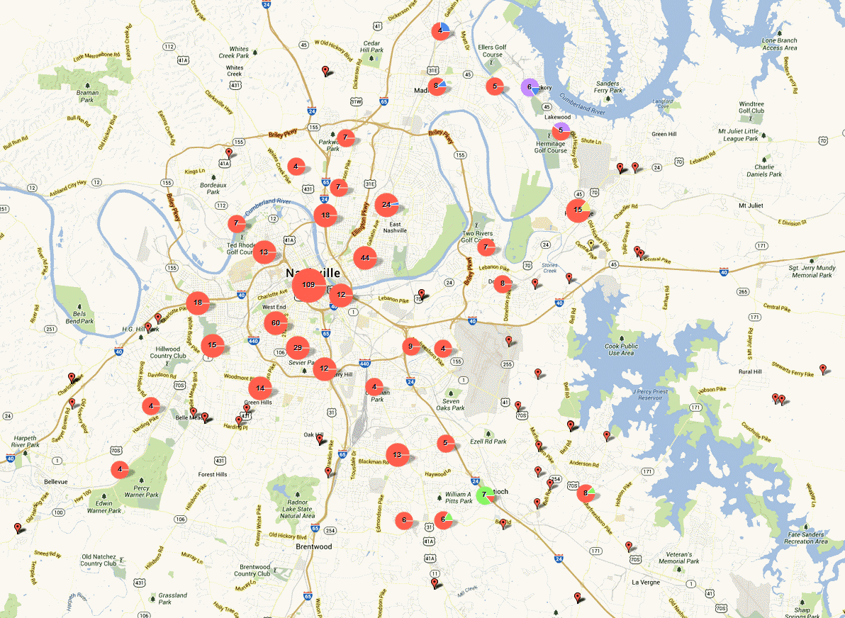 FOGBEES: Bike Accident Map for Metro Nashville