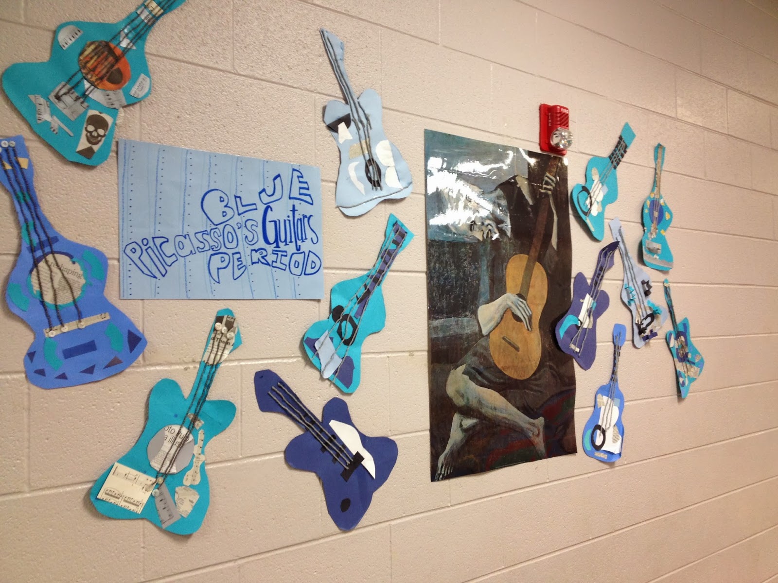 The Teacher with a Ponytail: Picasso Cubist Blue Period Guitars: 2nd Grade