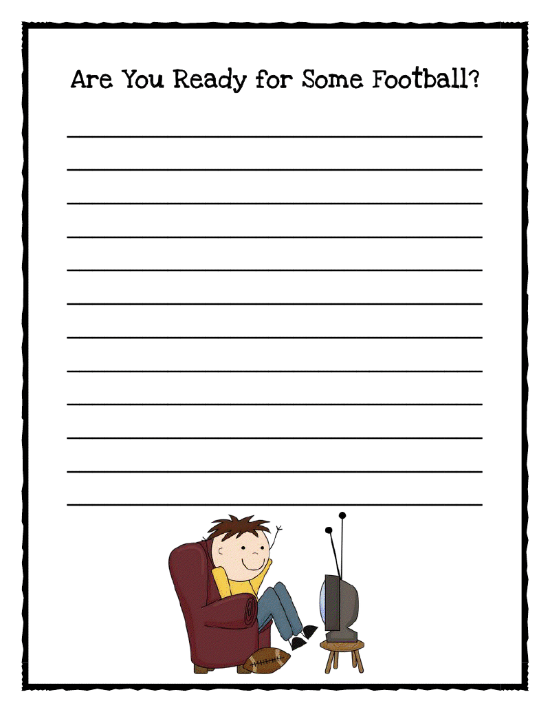 Football Lined Writing Paper Printable at George Havens blog