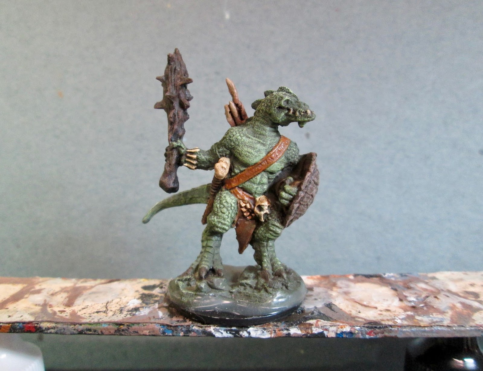 All Bones About It: Lizardman with Club & Shield: Bones 3 Figure