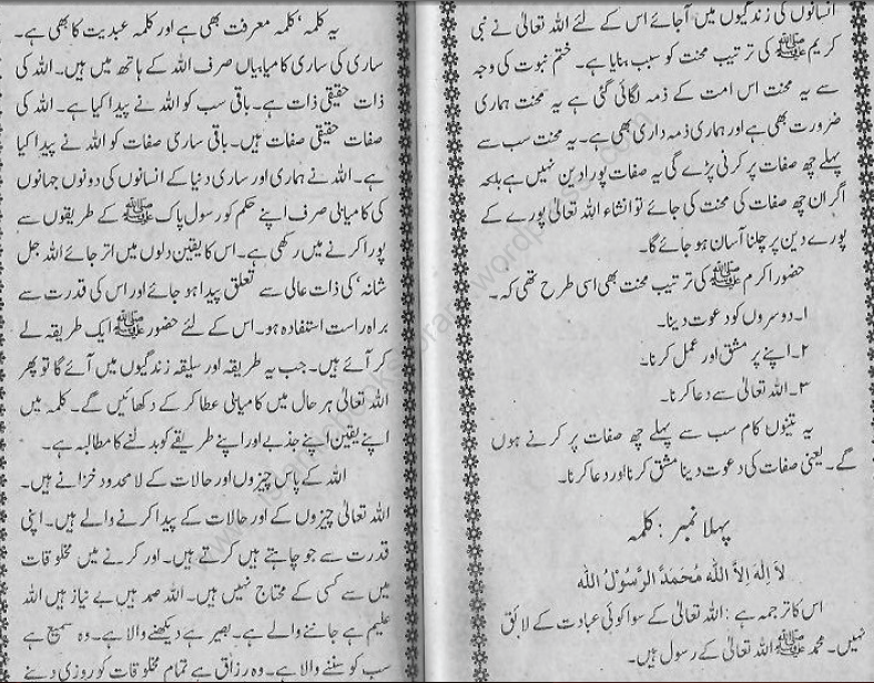 DAWAT O TABLIGH & ISLAH: Six Points of Tabligh in Urdu and English ...