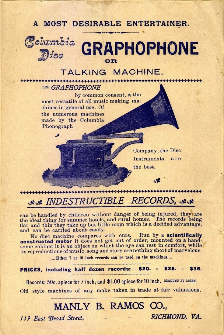 Phonautographist : Vintage Graphophone Advertisement