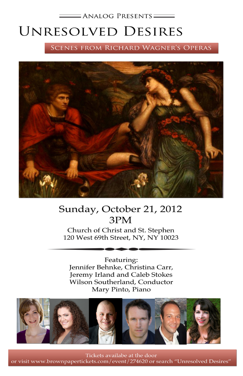 The Wagnerian: “Unresolved Desires,” an afternoon of Wagner - Oct 21. NY