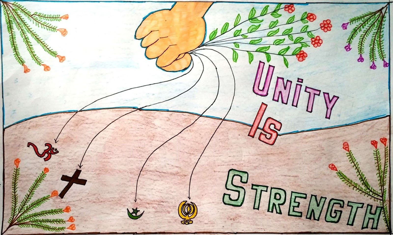 Poster on Unity | Ekta Diwas poster and Paintings for competitions ...