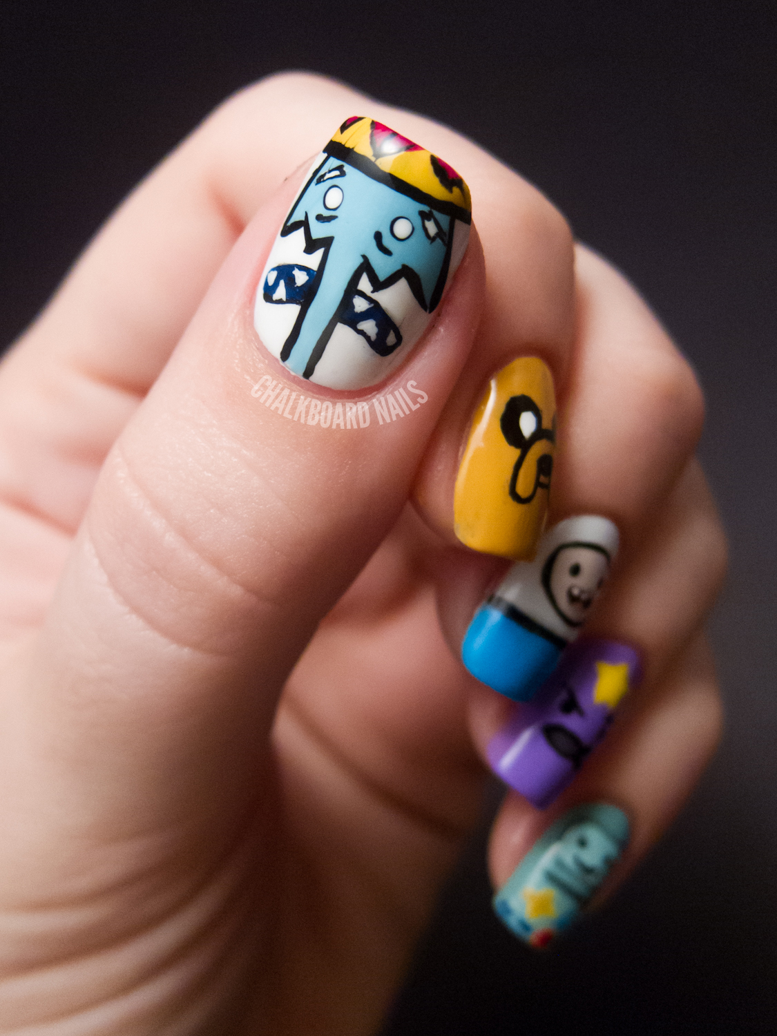 What time is it? - Adventure Time Nail Art | Chalkboard Nails | Phoenix ...