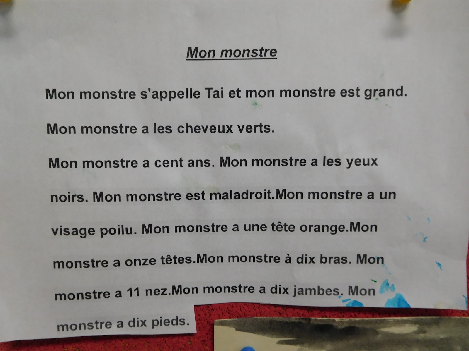 La classe de 5 ième année de Mme Lemire: Mon monstre - une description ...