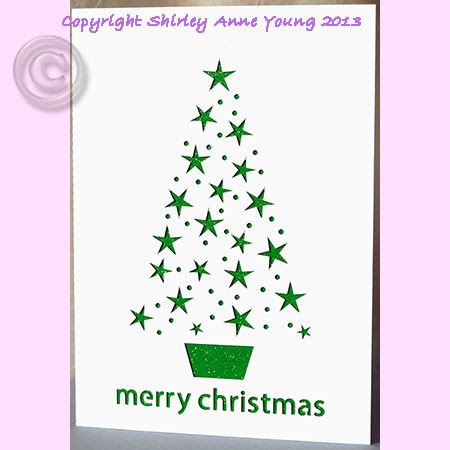 Shirley's Cards: Star Christmas Tree Card Freebie