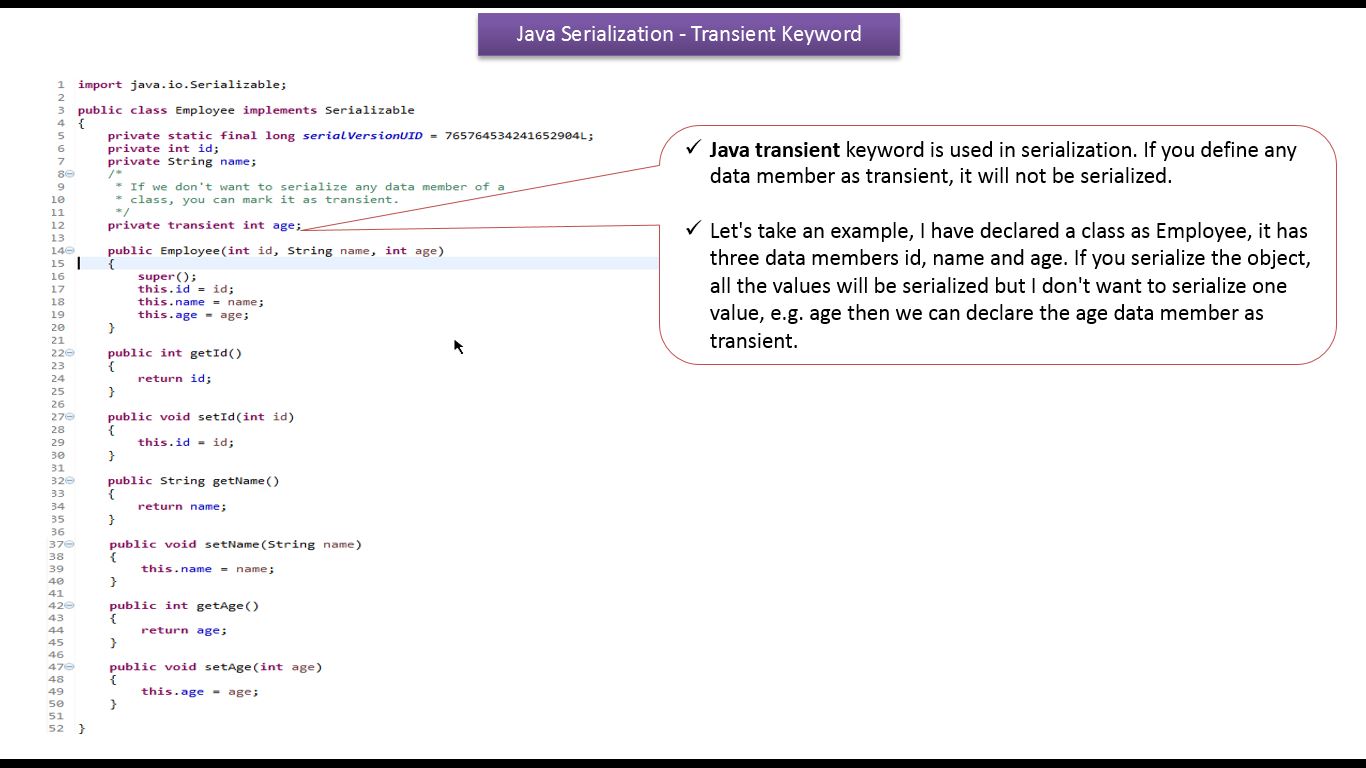 FOUND JAVA: Java Tutorial : Java IO (Java Serialization with Transient ...