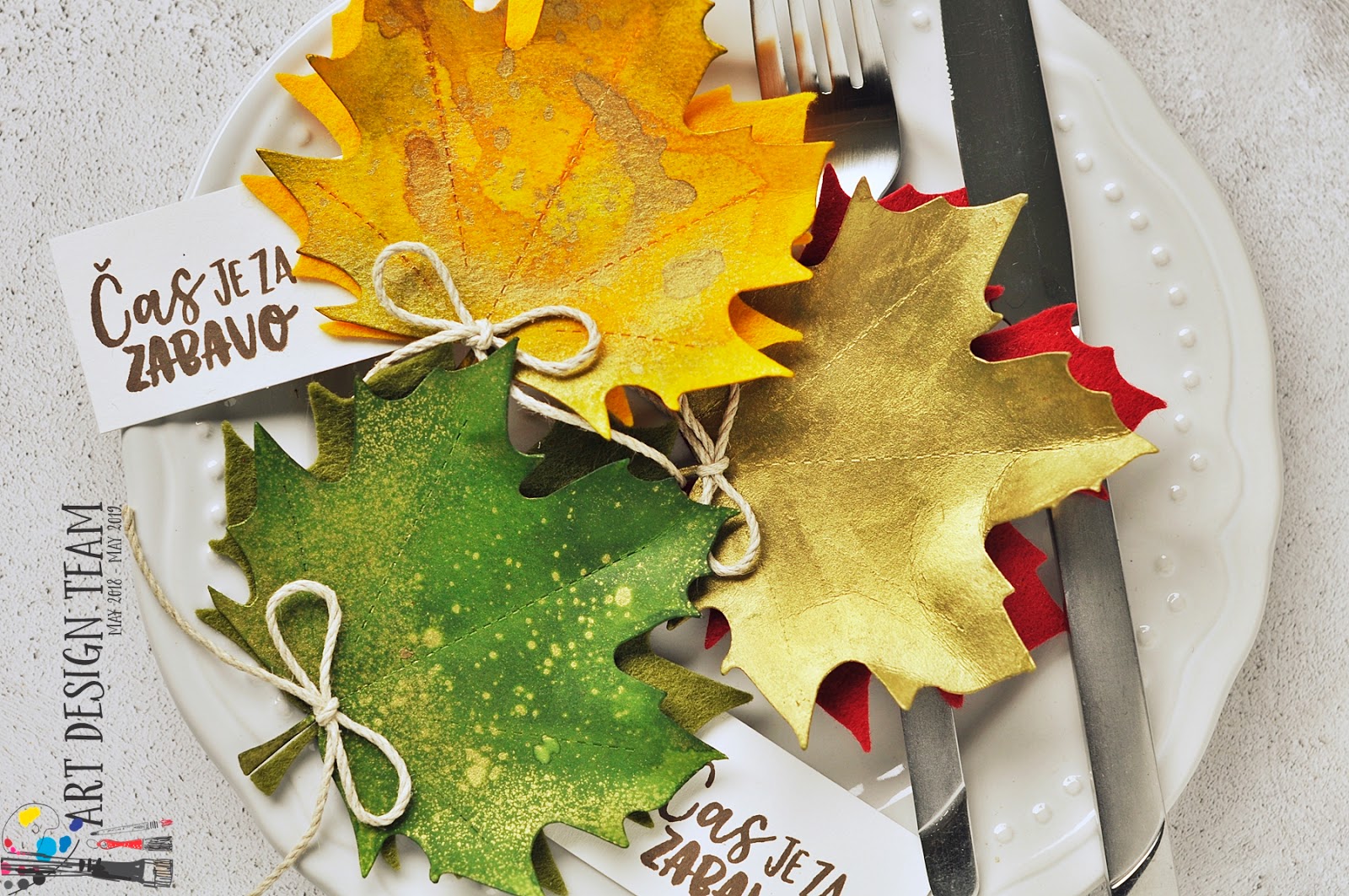 Ustvarjalna skrinja: Jesenko listje na krožniku