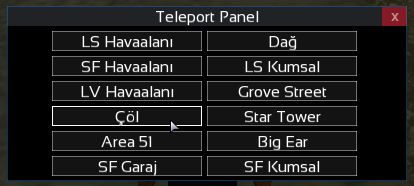 [MTA:SA] Teleport Panel [2019] - MTA TR SCRİPTLERİ | Multi Theft Auto SC