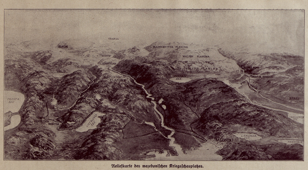 First World War relief map - "Macedonian front"