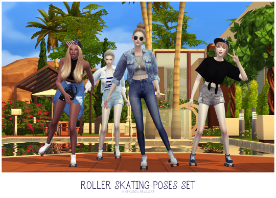 ROLLER SKATING POSES SET (fr. GFRIEND - NAVILLERA) ~ Nathys Sims