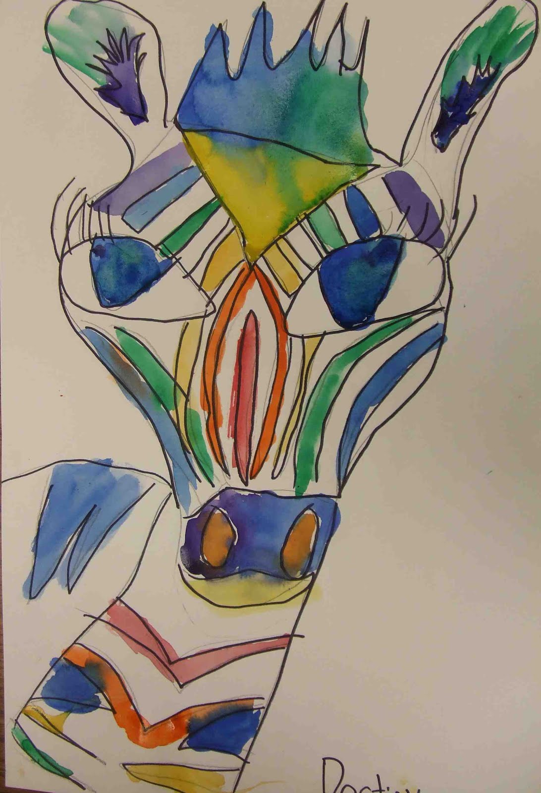 PoppyCat News: Art Lesson - Color Wheel Zebras ~ 4th Grade
