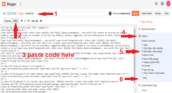HOW TO ADD CONTACT US PAGE(CONTACT FORM) IN BLOGGER?