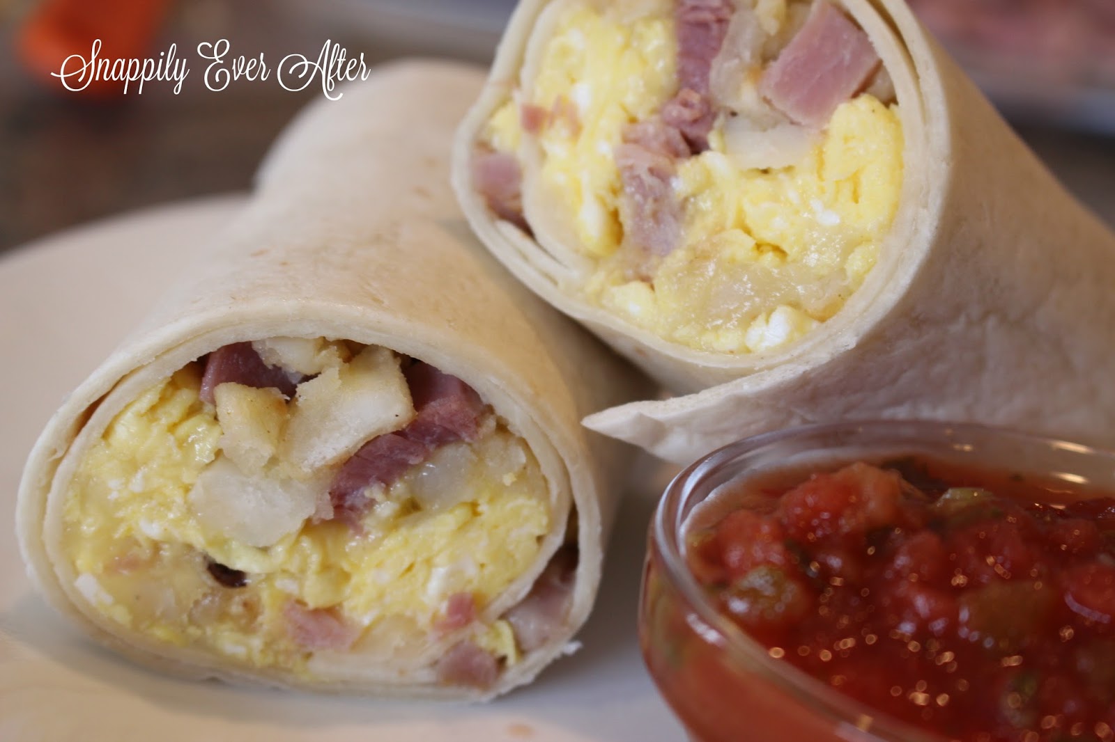 Snappily Ever After: Egg and Ham Breakfast Burritos