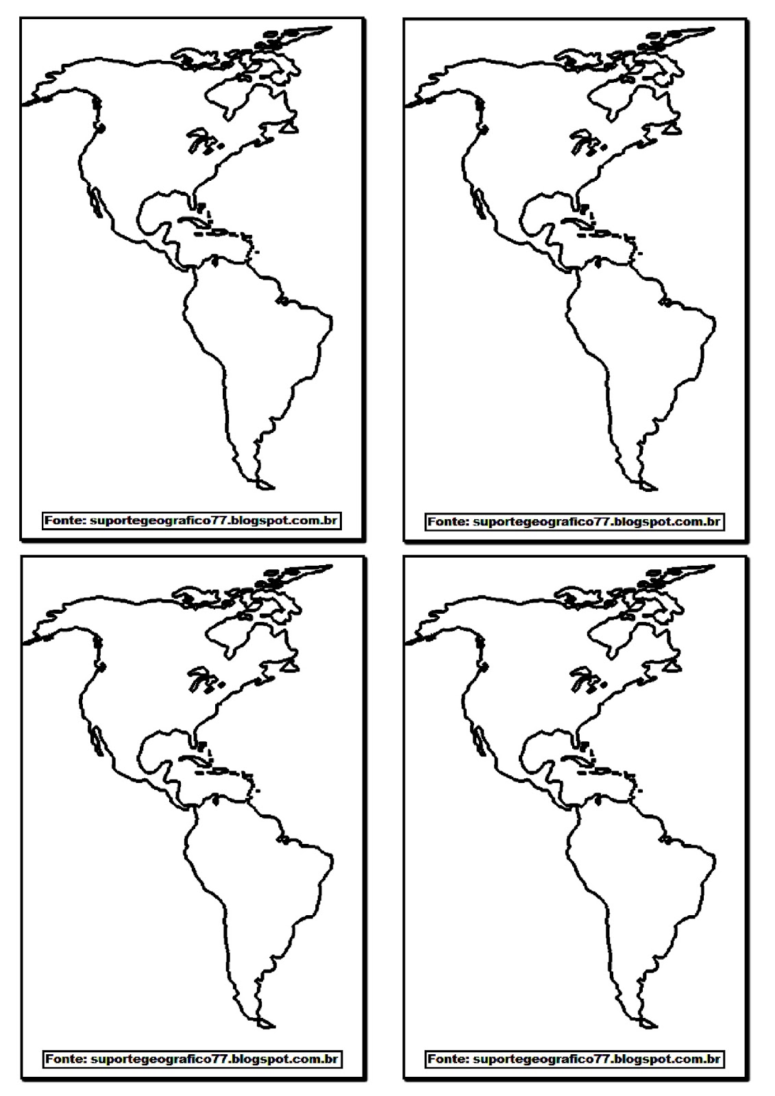 Mapa Do Continente Americano Para Colorir - FDPLEARN