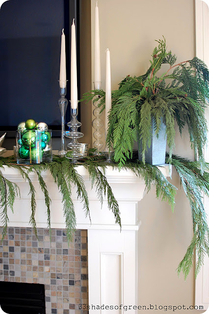 33 Shades of Green: Holiday Mantel 2011