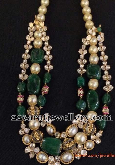 Kundan Necklace with Expensive Beads - Jewellery Designs