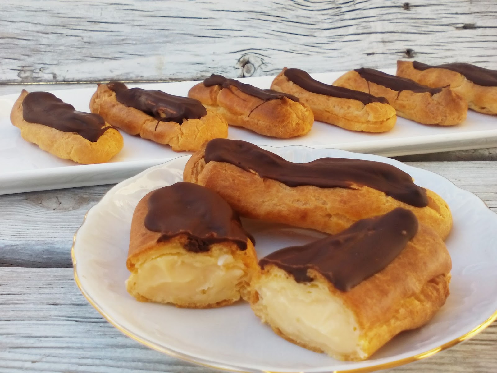 Te hago un postre: Éclairs de crema y chocolate