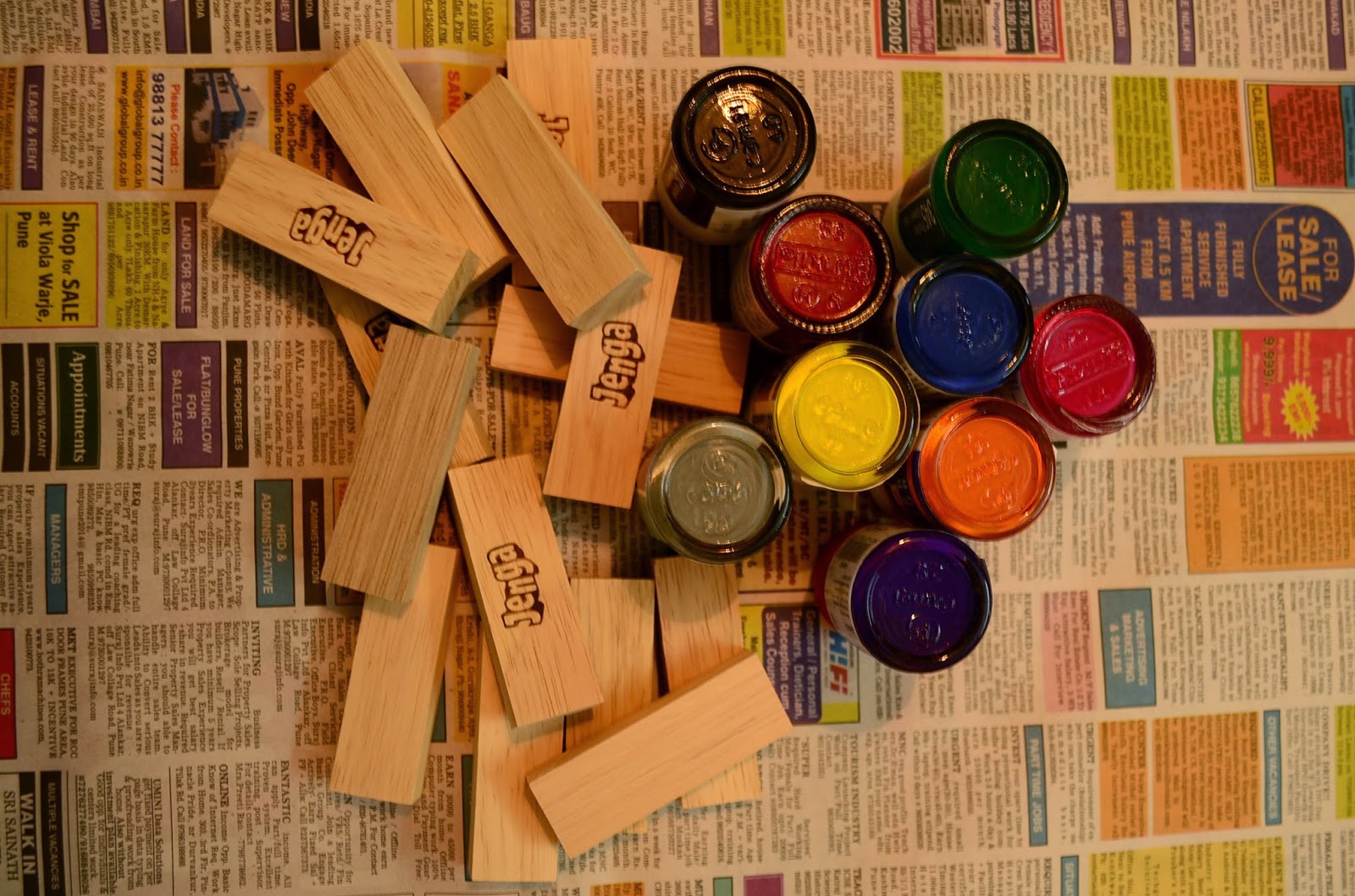 Practical Mom: DIY Montessori Color Tablets, with Jenga Blocks