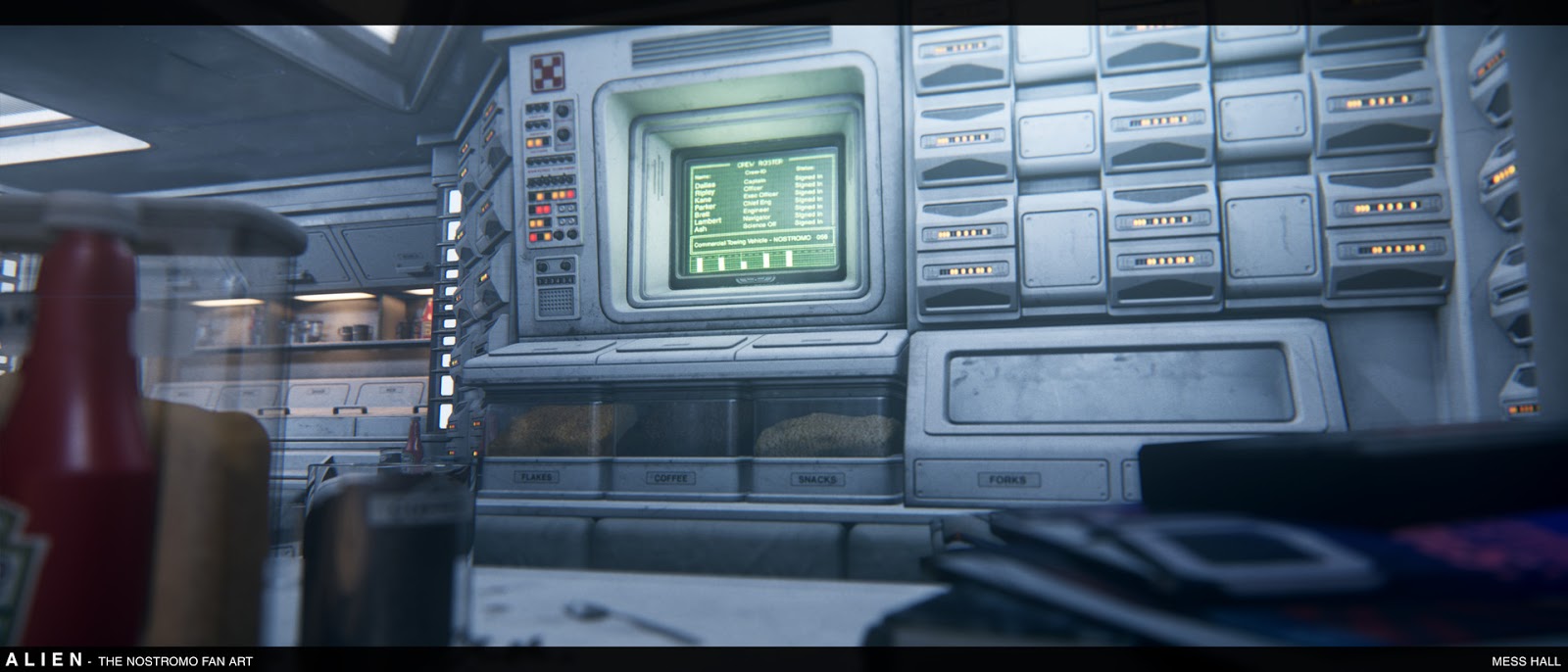 The Dork Review: Rob's Room: Alien's Nostromo Spaceship Interior by Ian ...