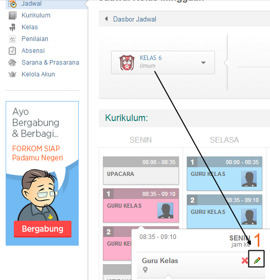 CARA MEMASUKKAN MAPEL MUATAN LOKAL PADA JADUAL MINGGUAN