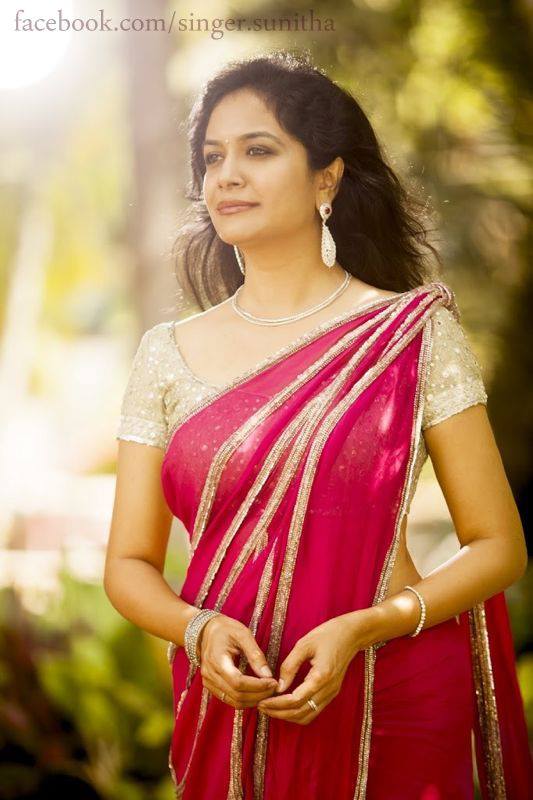 Tollywood Singer Sunitha in saree-pics posted on facebook | Stylish ...