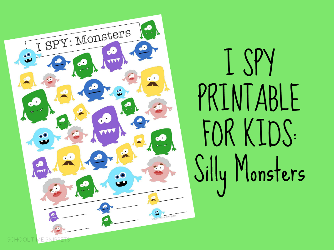 Monsters I SPY {FREE Printable} | School Time Snippets