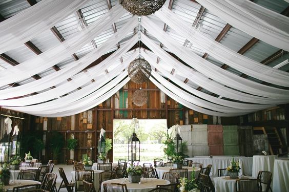 Lake Superior Weddings: How to drape a ceiling for your Barn wedding ...