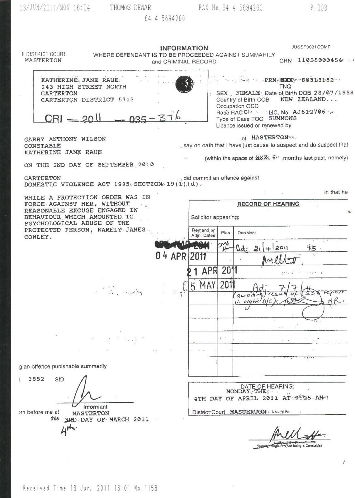 Kiwikileaks - Transparency in New Zealand: August 2011