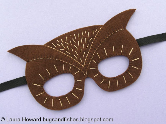 Bugs and Fishes by Lupin: Felt Owl Mask Tutorial for Halloween