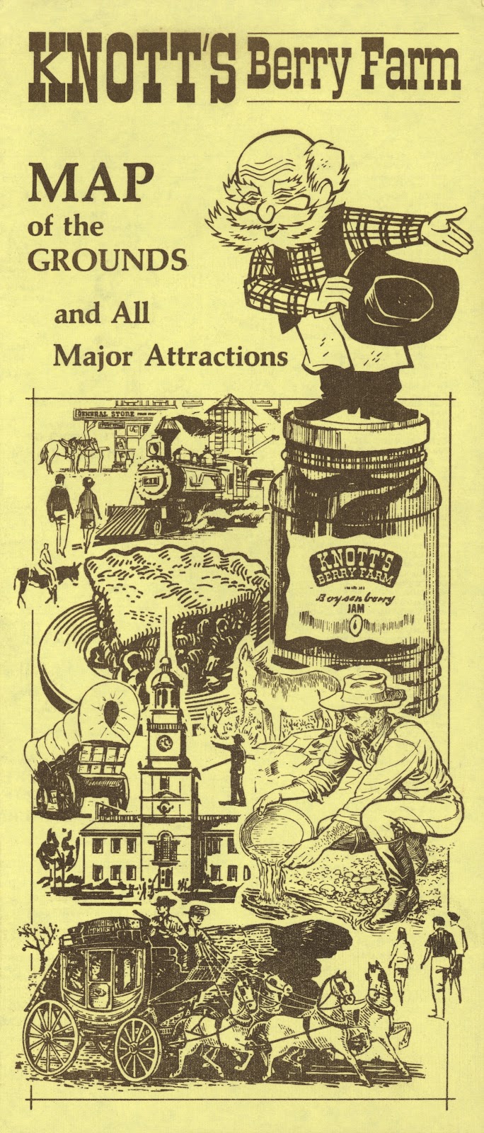 Vintage Disneyland Tickets: Knott's Berry Farm Map - 1969