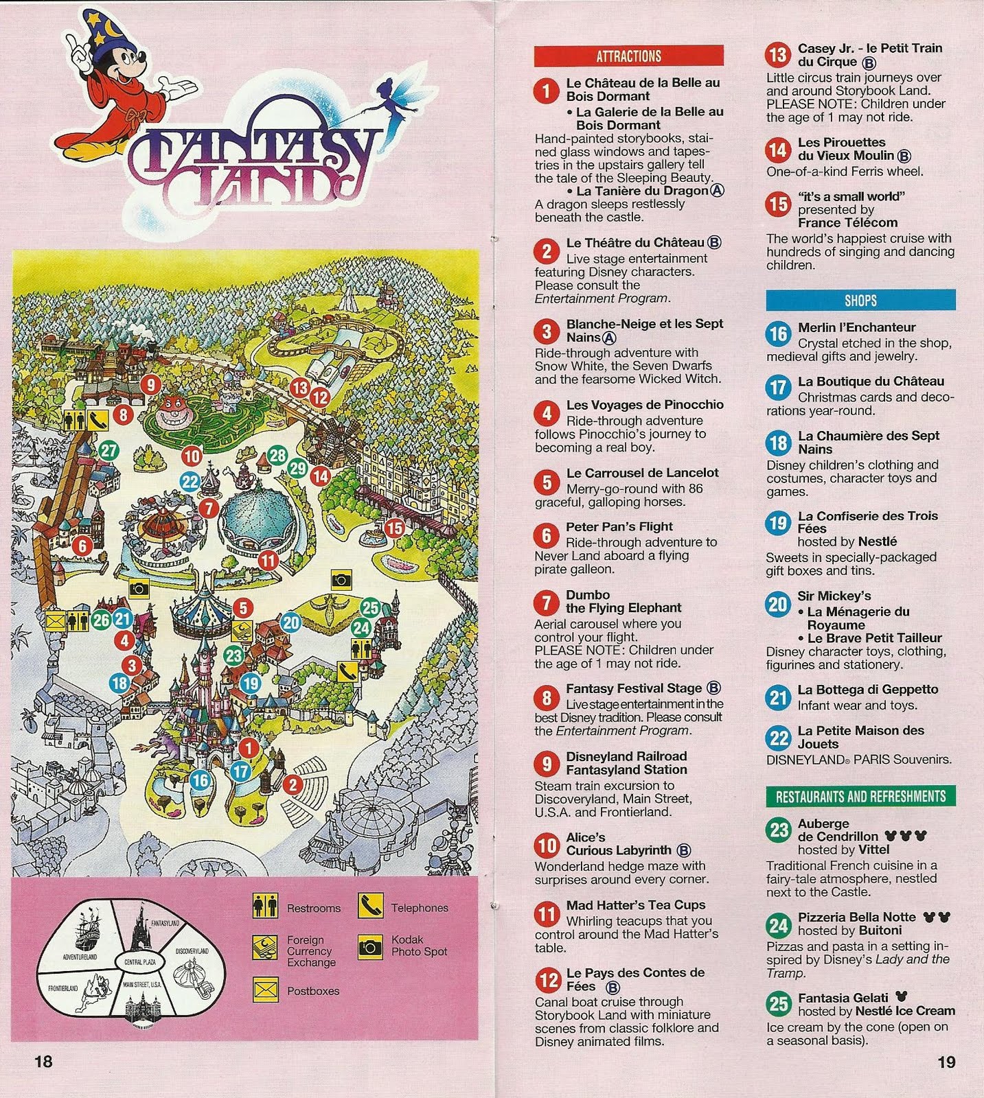 Disney Vacation Kingdom: Disneyland Paris Park Guidemap December 1995
