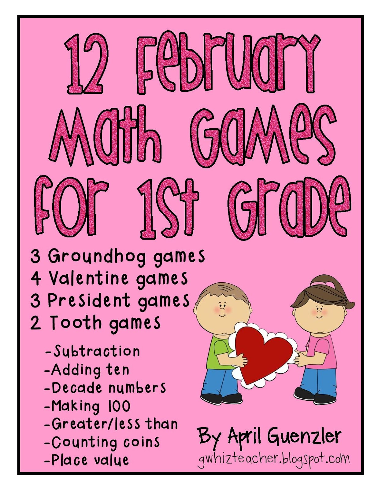 gwhizteacher: February Math Games & Grounghog Math Game Freebie