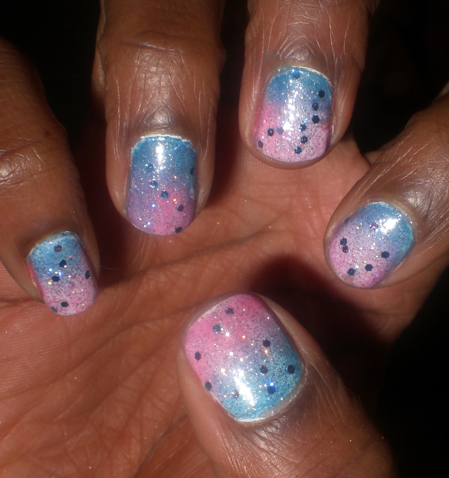 Cotton Candy Fro: Unicorn Poop Nail Manicure (Gradient Nails)