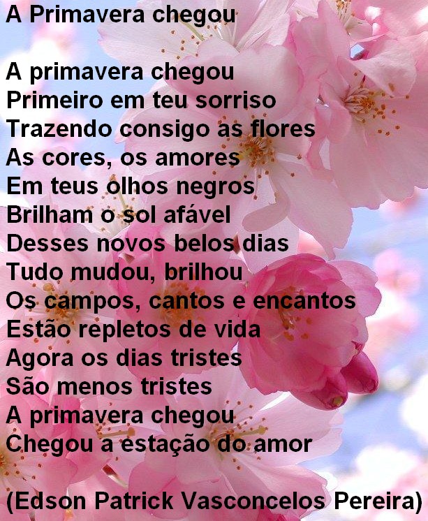 Poemas ao vento: A primavera chegou