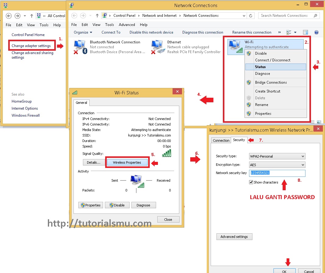 Pemograman Web: Merubah Password Wifi Tersimpan di Windows 8