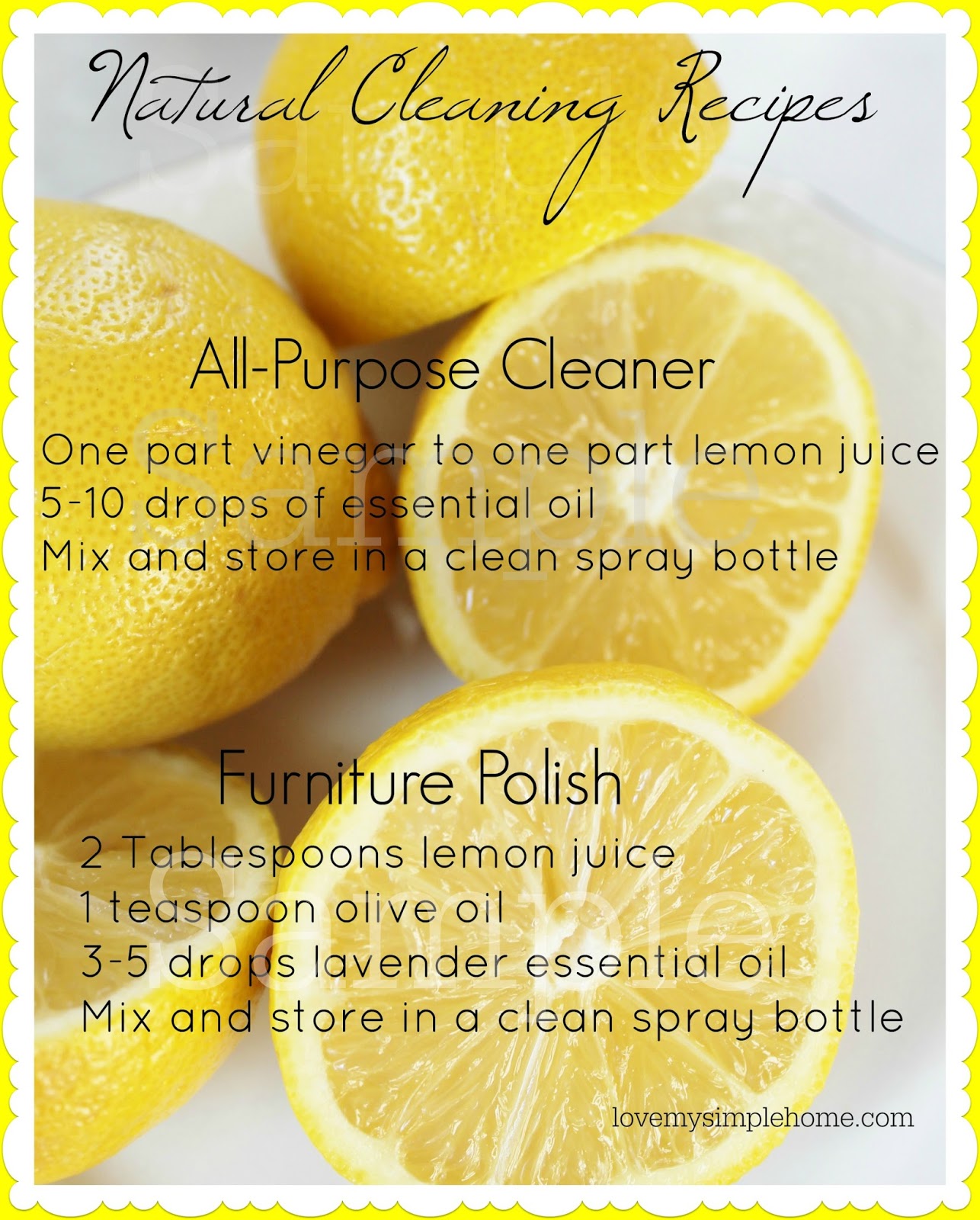 Natural Cleaning Recipes | love my simple home