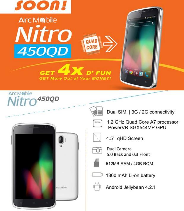 Details and Features for Arc Mobile Nitro 450QD Preview ~ Technology ...