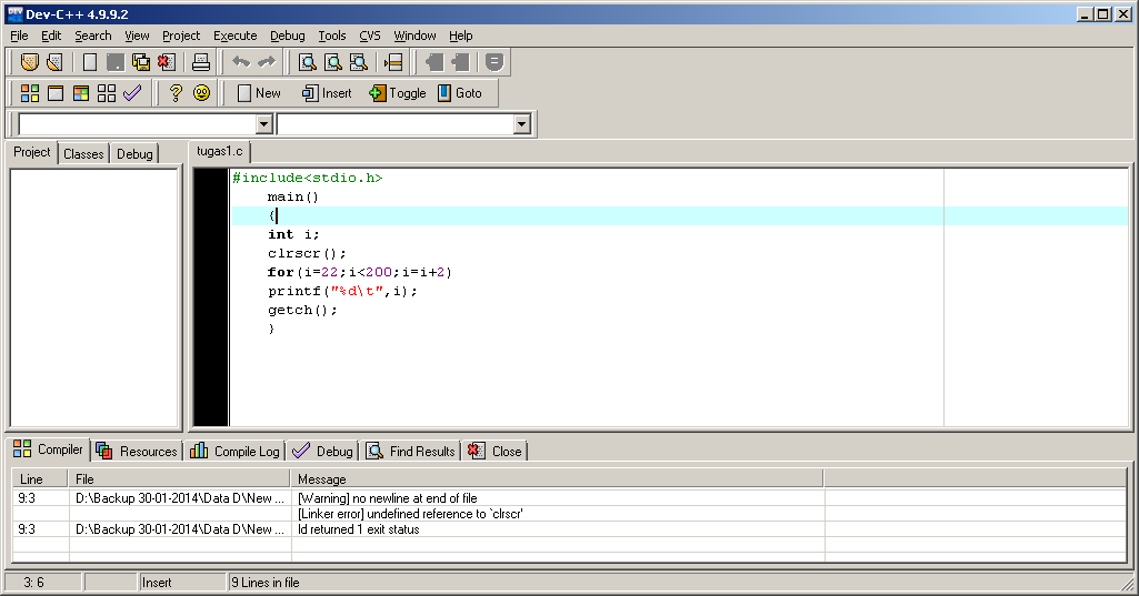Dev C++ 4.9.9.2 - Serupting