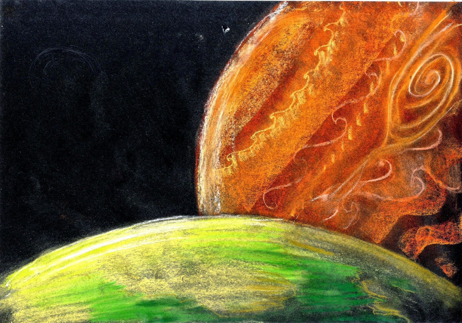 Illustrations by Vikki Bentham : Planets/Space Illustrations in chalk.