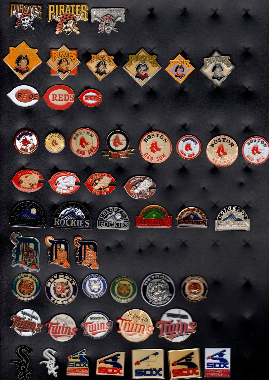 baseball pin collection display collecting : MLB teams logo variation ...