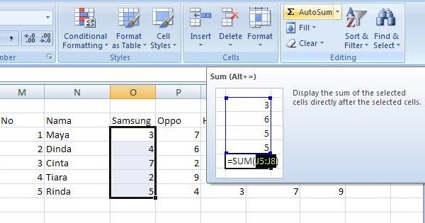 Cara Menjumlahkan Angka Dengan Microsoft Excel - Tutorial Gadget